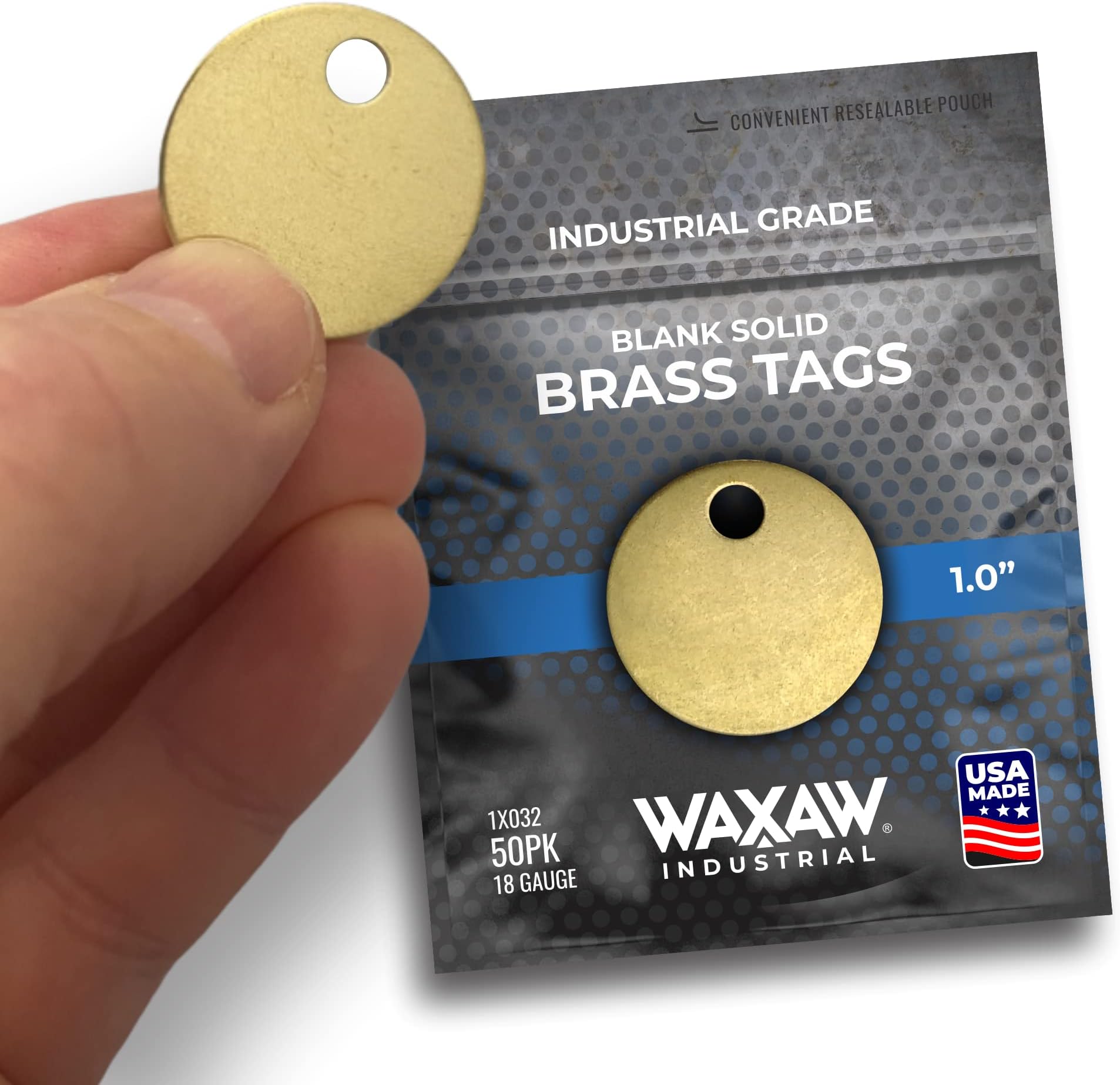 Amazon.com : 1.0” Solid Brass Tags for Stamping (50 Pack) Industrial ...