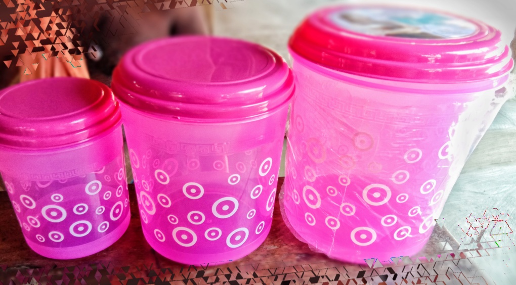 Buy Asian Plastowares Stylo Airtight Containers- Set of 3, (1, 2.5, 4.1 L), Pink Online at Low ...