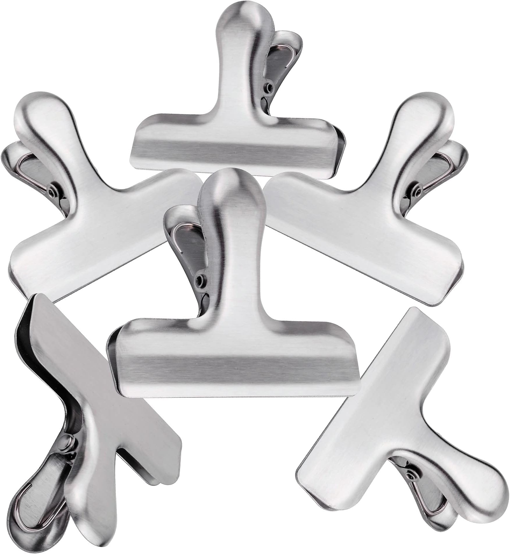 12 Pcs 1.3 Inch Width Stainless Steel Clips, Silver Bulldog Paper Clip ...