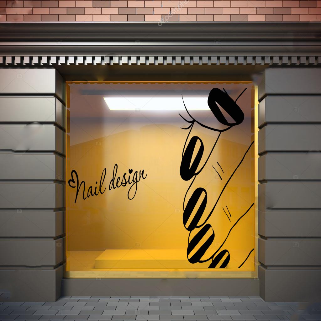Amazon.com: Wall Window Decal Sticker Nail Salon Nails Nail Polish ...
