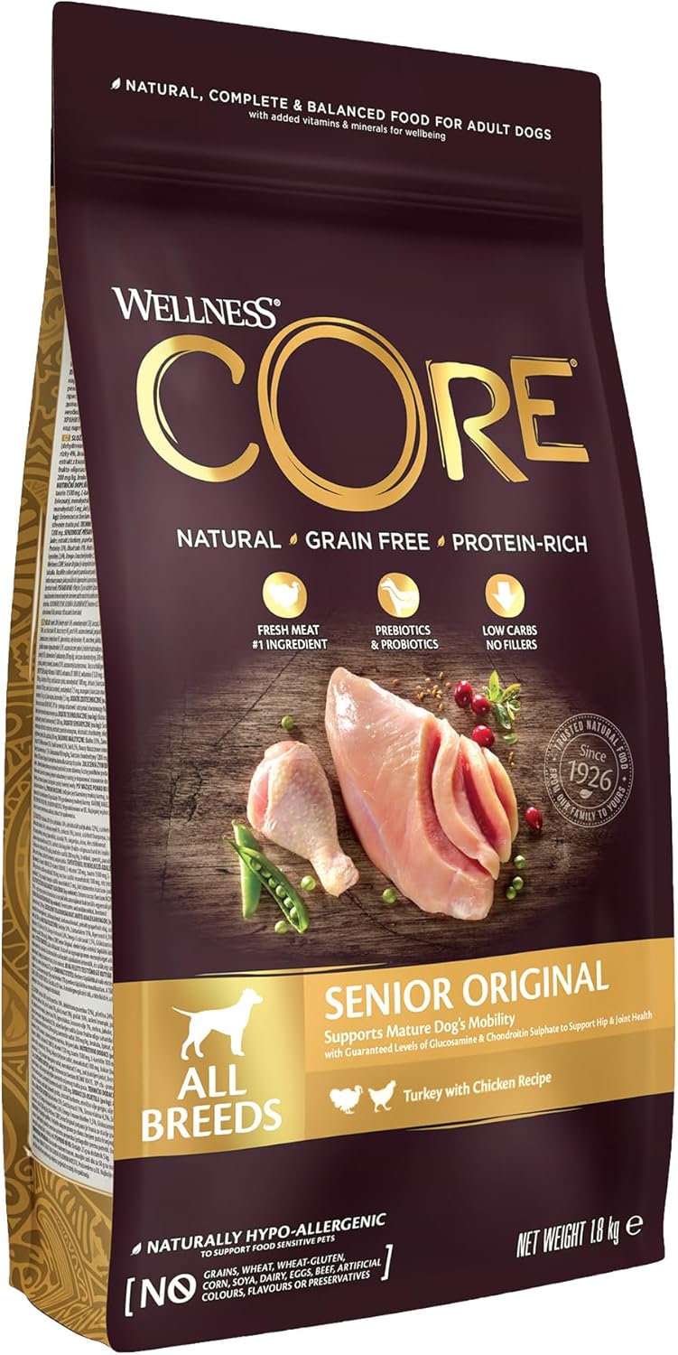 Wellness CORE Senior Original, Dry Dog Food for Mature Dogs from 7 ...