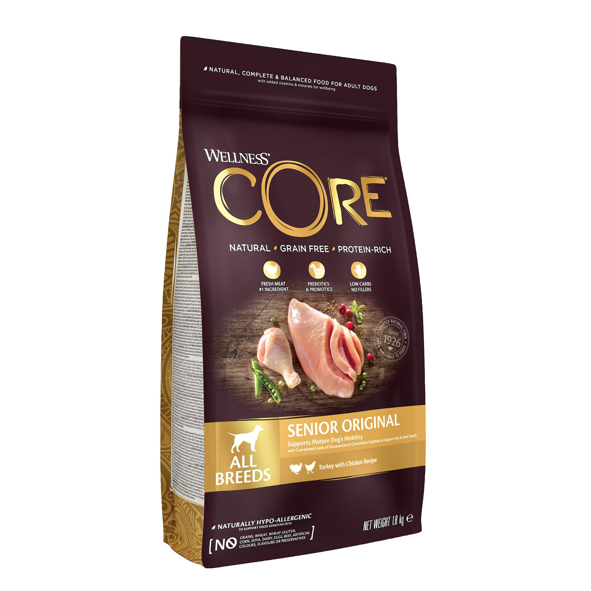 Wellness CORE Senior Original, Dry Dog Food for Mature Dogs from 7 ...