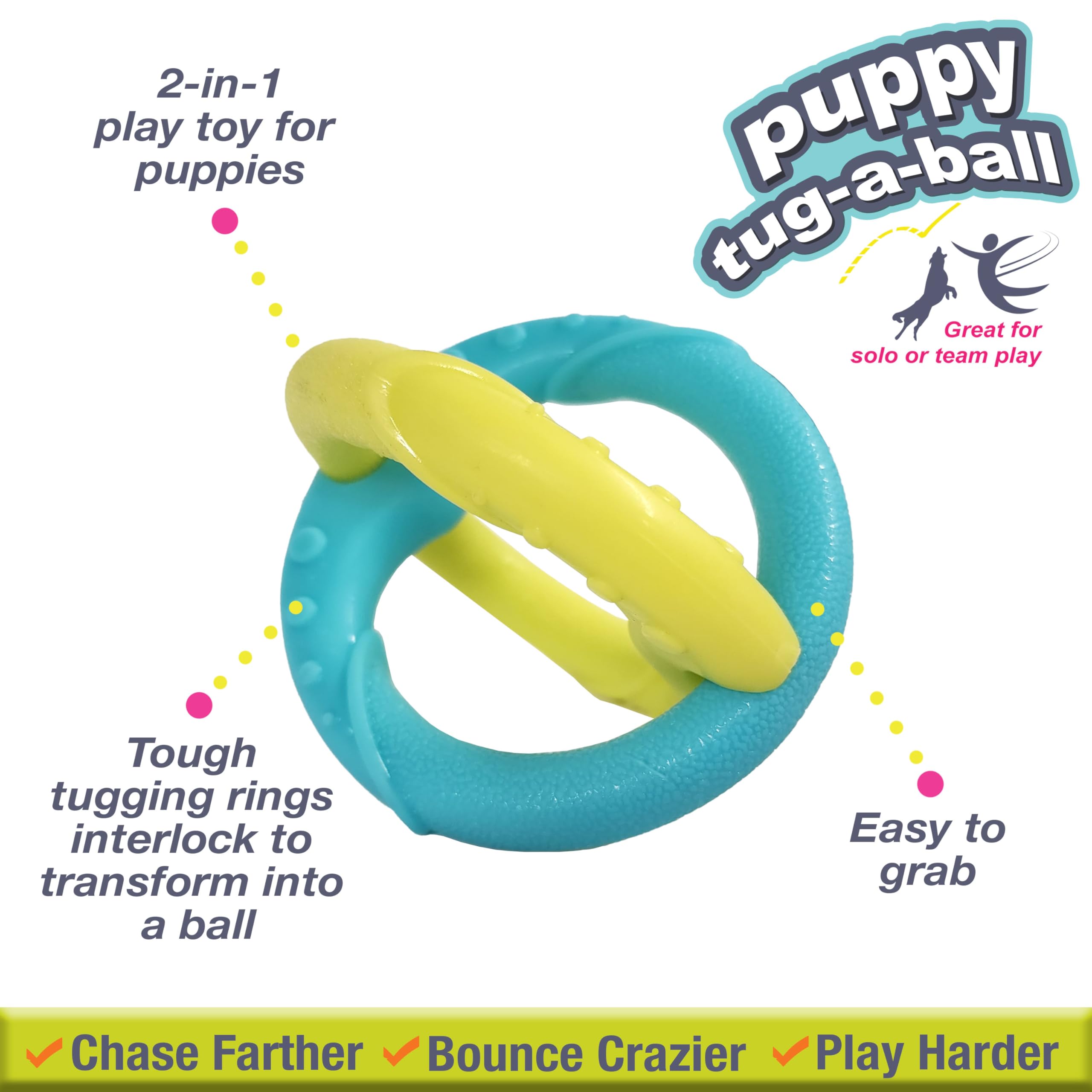 Snapklik.com : Nylabone Power Play Puppy Tug-a-Ball - Puppy Tug Toy ...