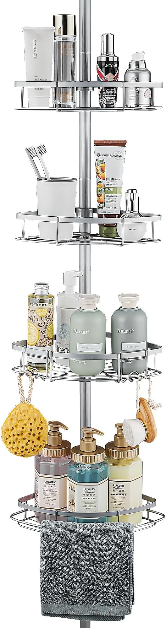 Amazon.com: YJSMO 4 Tier Rustproof Shower Caddy Corner for Bathroom ...
