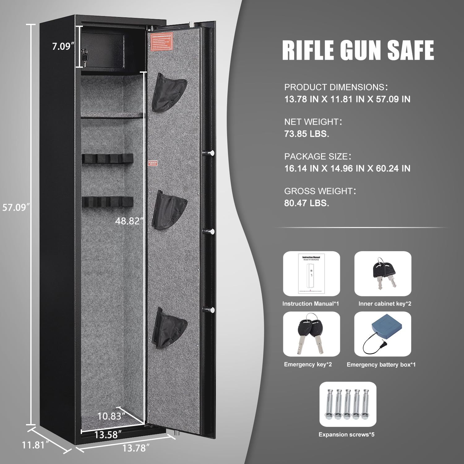 Snapklik.com : Omethey Fireproof Gun Safe, Quick Access 5 Biometric ...