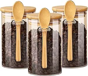 Habwah Glass Storage Jars with Lids 750ML Set of 3 - High Borosilicate ...