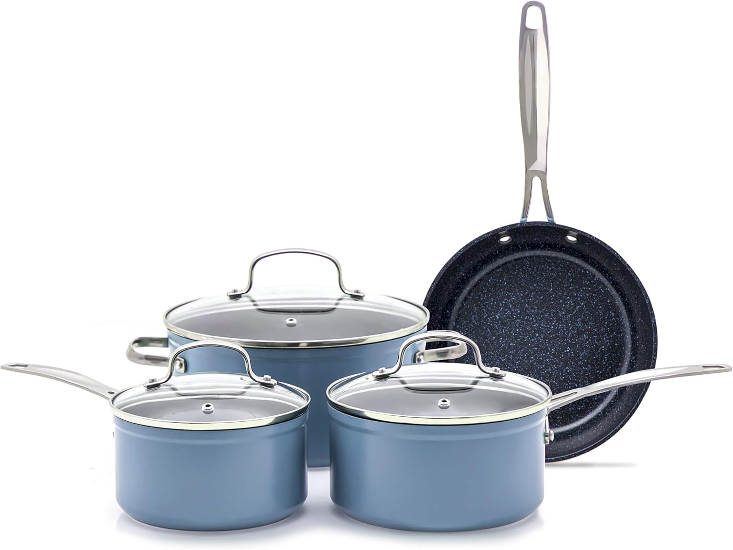 Amazon.com: Nuwave 7pc Cookware Set Healthy Duralon Blue Ceramic ...