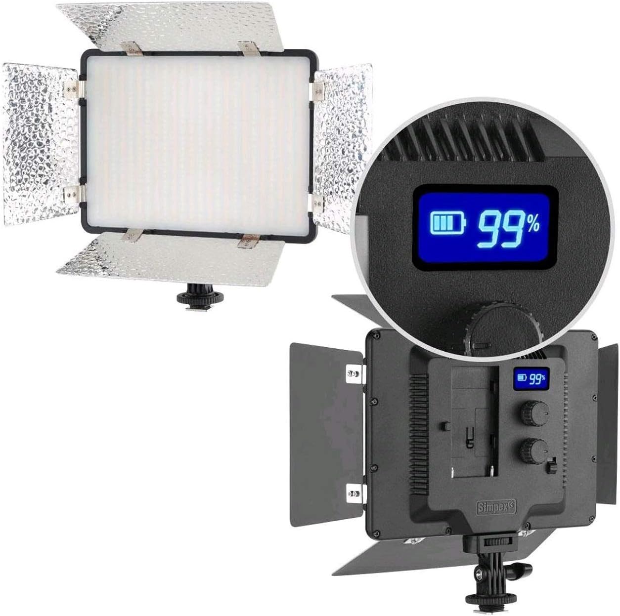 Simpex LED 720 with Barndoor – Professional Ultra Slim, Dual Color LED ...