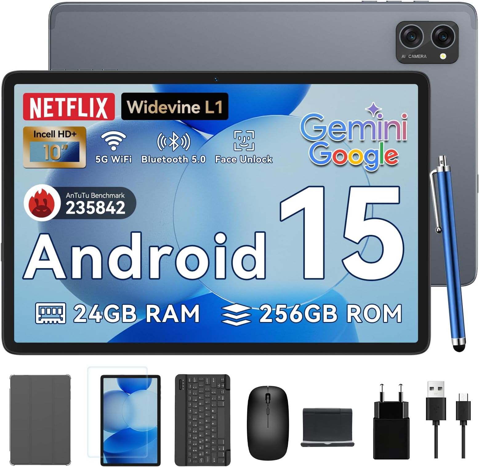 Amazon.com : Android Tablet, 12 inch Large Screen Tablet, 2 Years ...