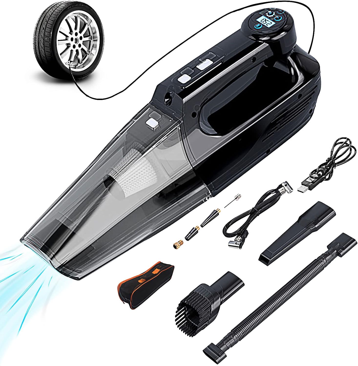 Amazon.com: ARUOXIN 4-in-1 Car Vacuum Cordless Rechargeablen with Tire ...