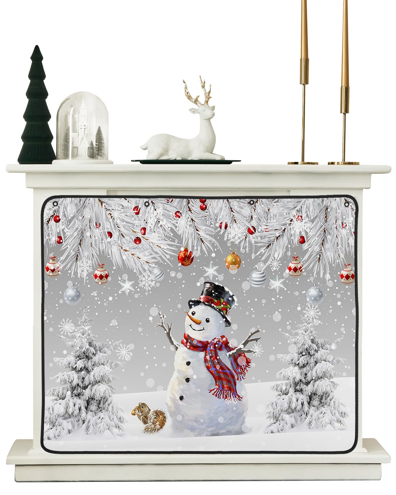 Amazon.com : Snowman Magnetic Fireplace Cover 45"x34",Decorative ...
