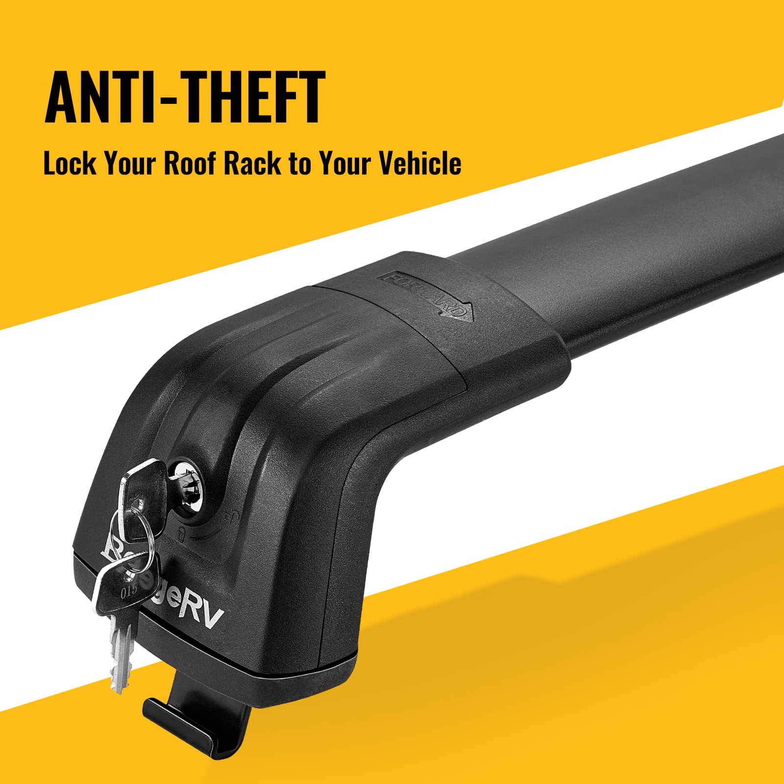 Snapklik.com : BougeRV Lockable Roof Rack Cross Bars Compatible