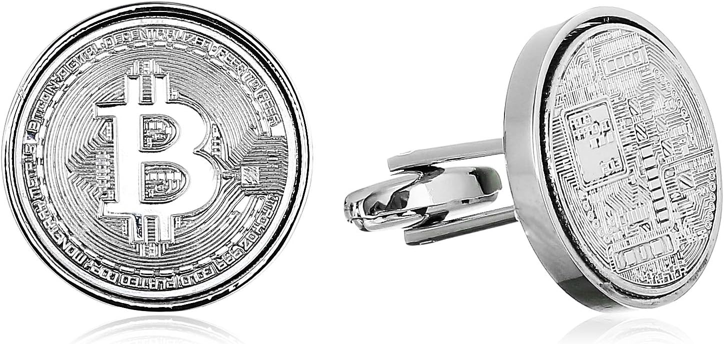 Amazon.com: Bitcoin Coin Cufflinks for Men Birthday Gifts for Men Who ...