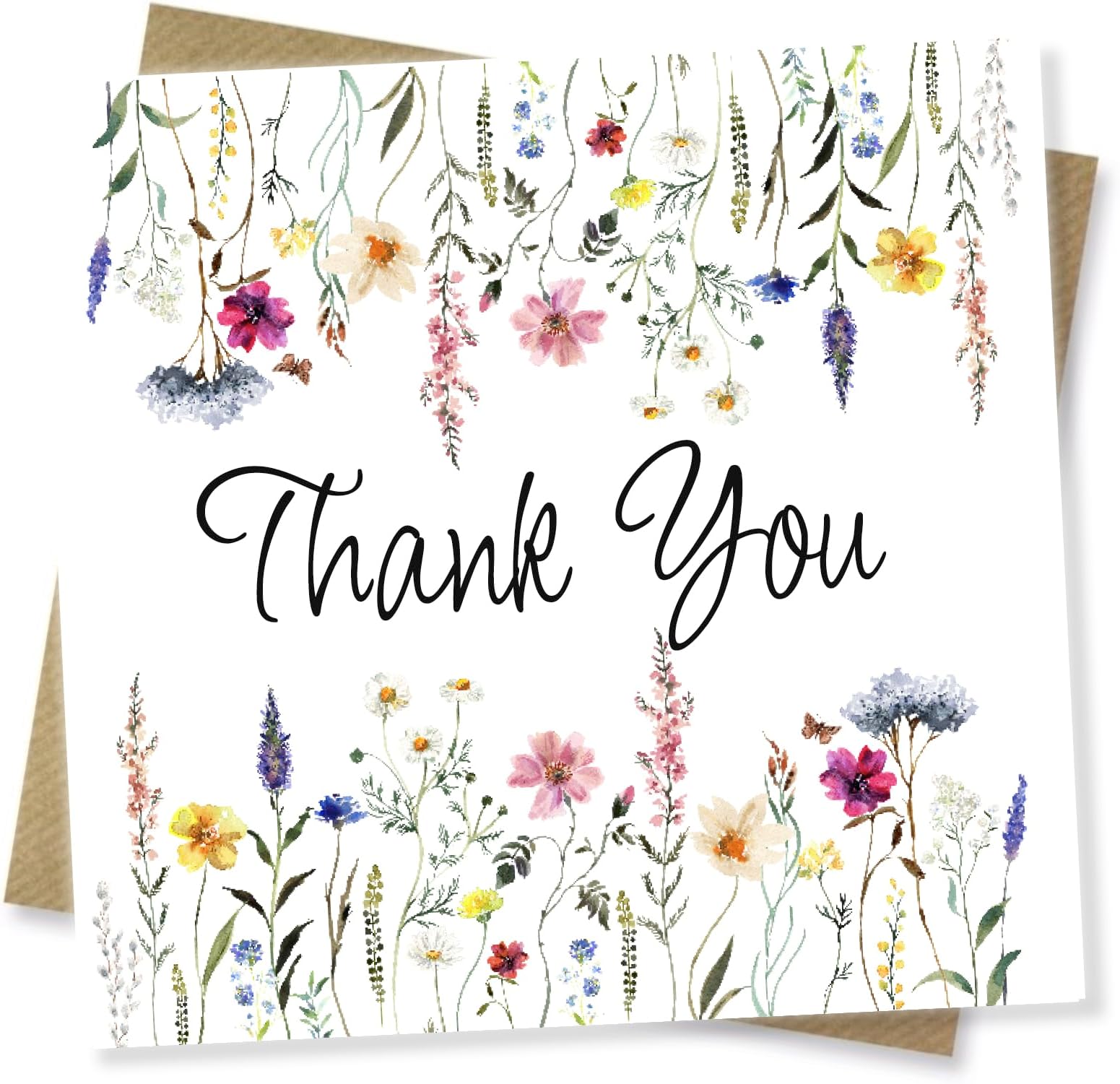 Thank You Card - Beautiful Garden Birds on Branches - Made in UK ...