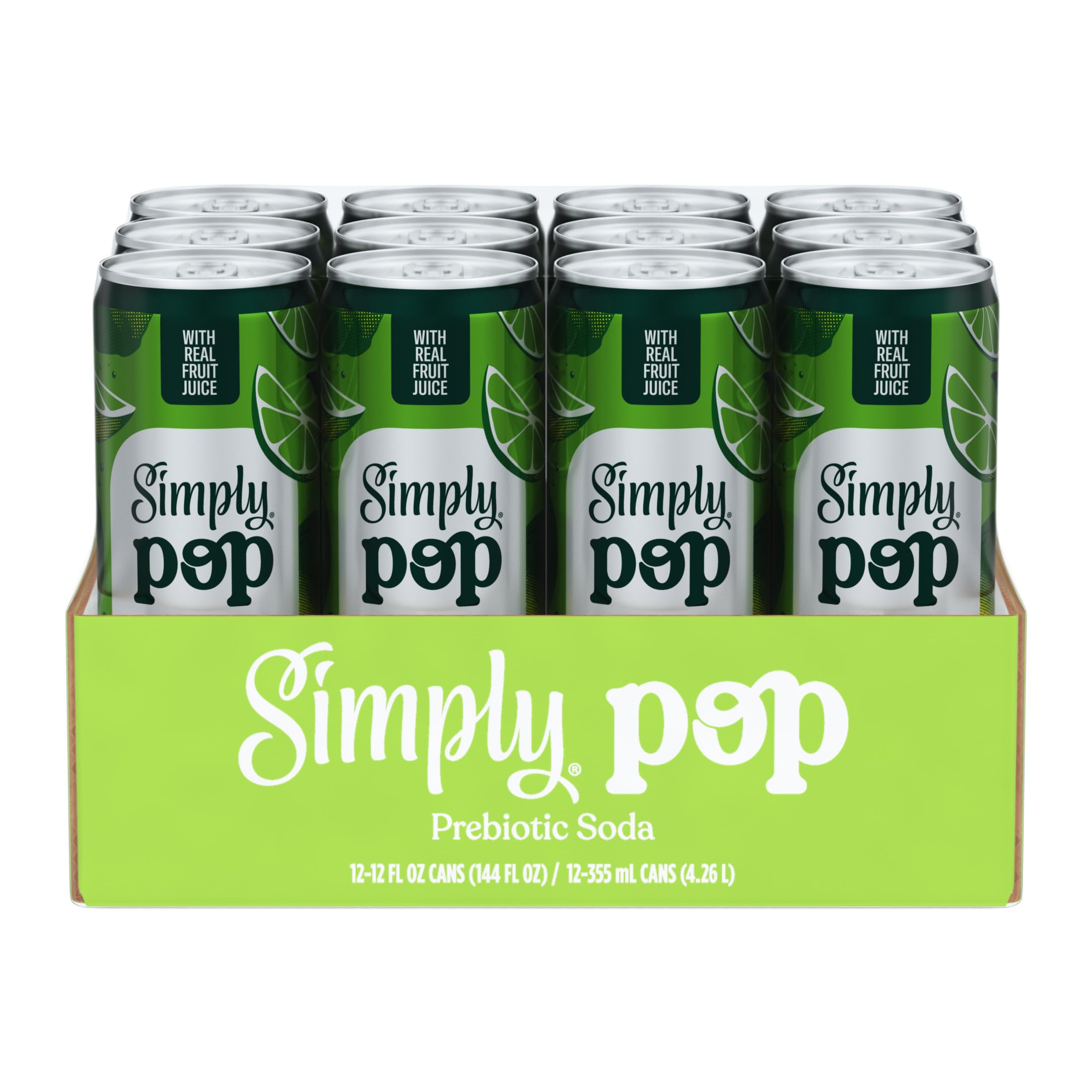 Snapklik.com : Simply POP Prebiotic Soda Lime Cans