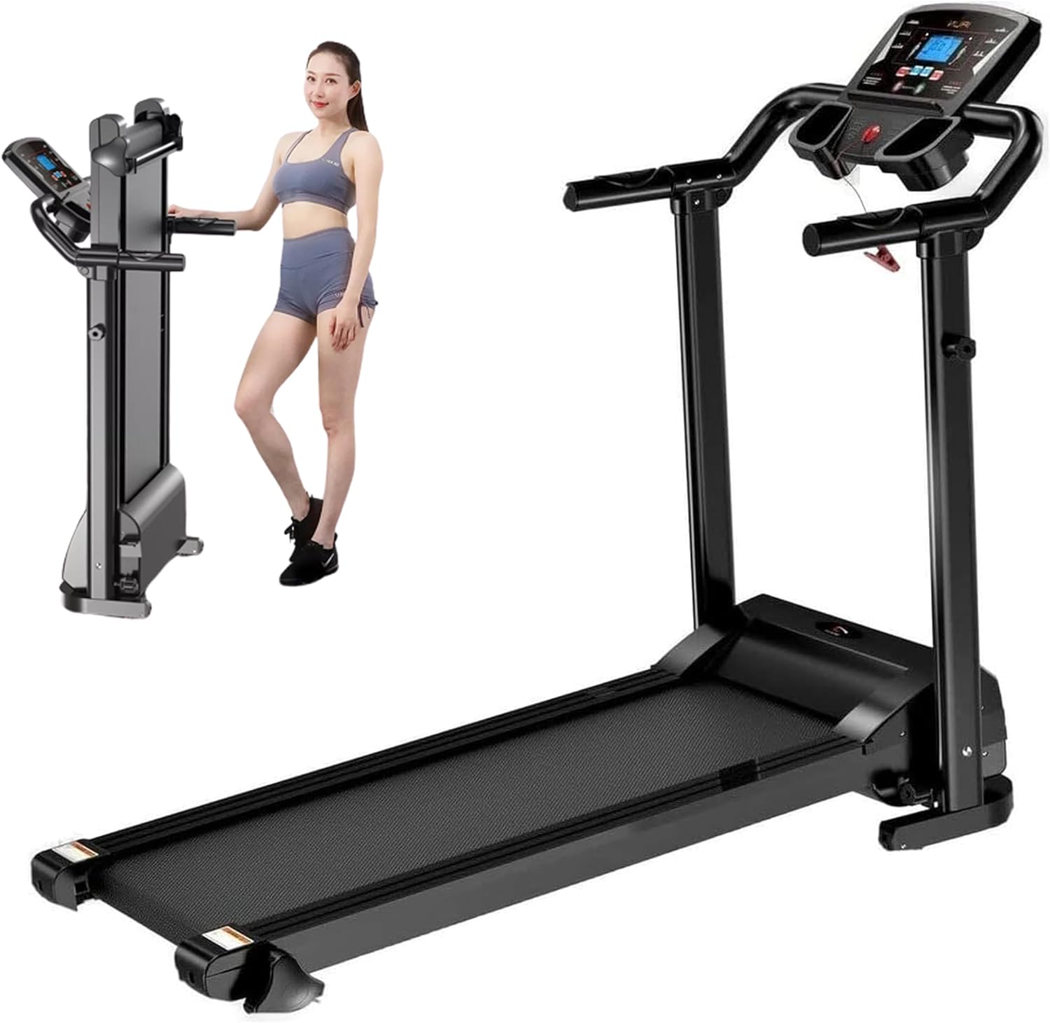 Electric Motorised Folding Treadmill Heavy Duty 1.5 HP Indoor Walking ...