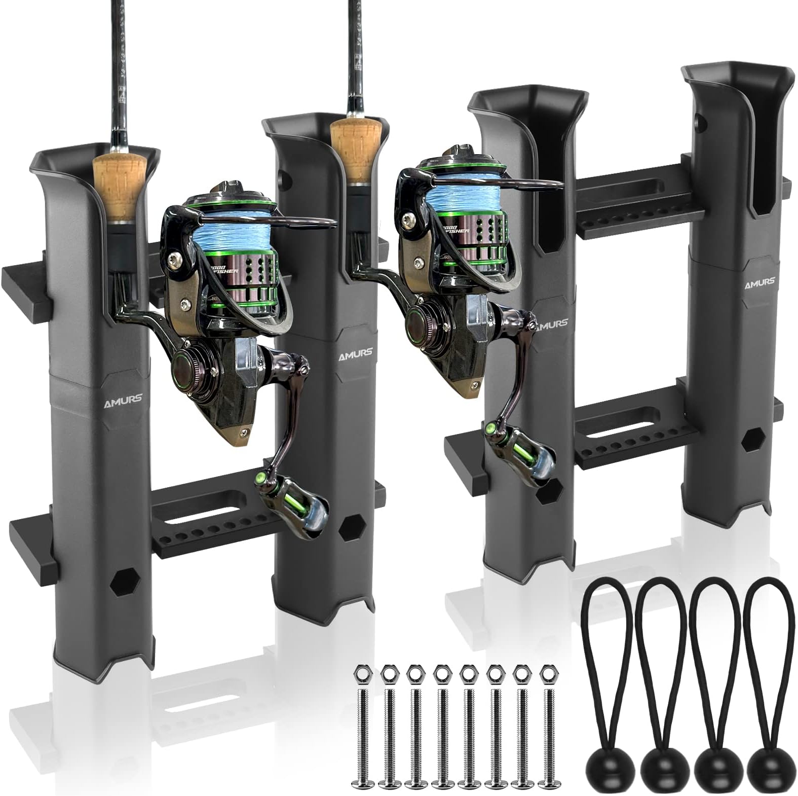 Amazon.com: SEUNMUK 2 Pack Plastic 2 Tube Rod Holder Fishing Rod Holder ...