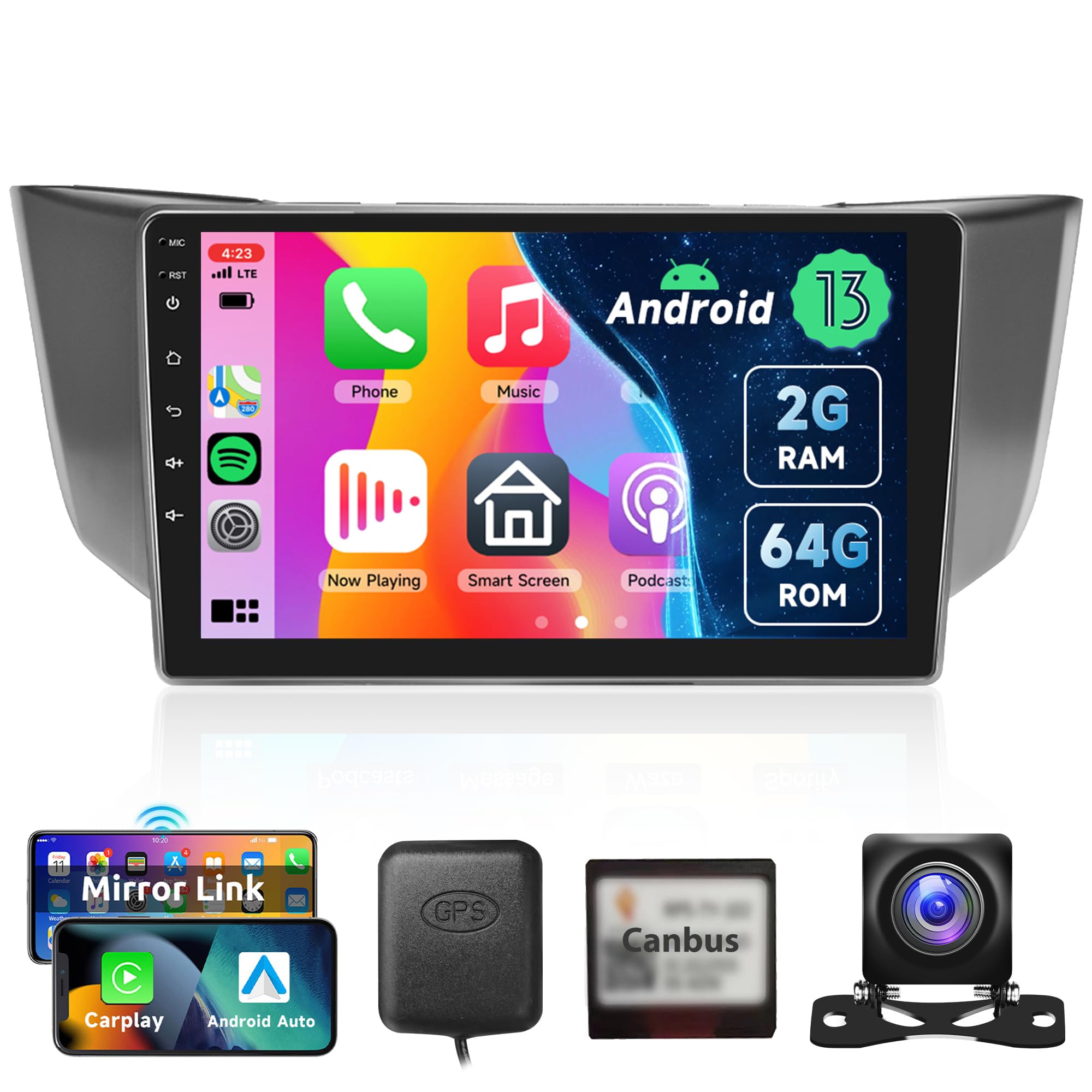 Amazon.com: 2G+64G Android 13 Car Stereo Radio for Lexus RX300 RX350 ...
