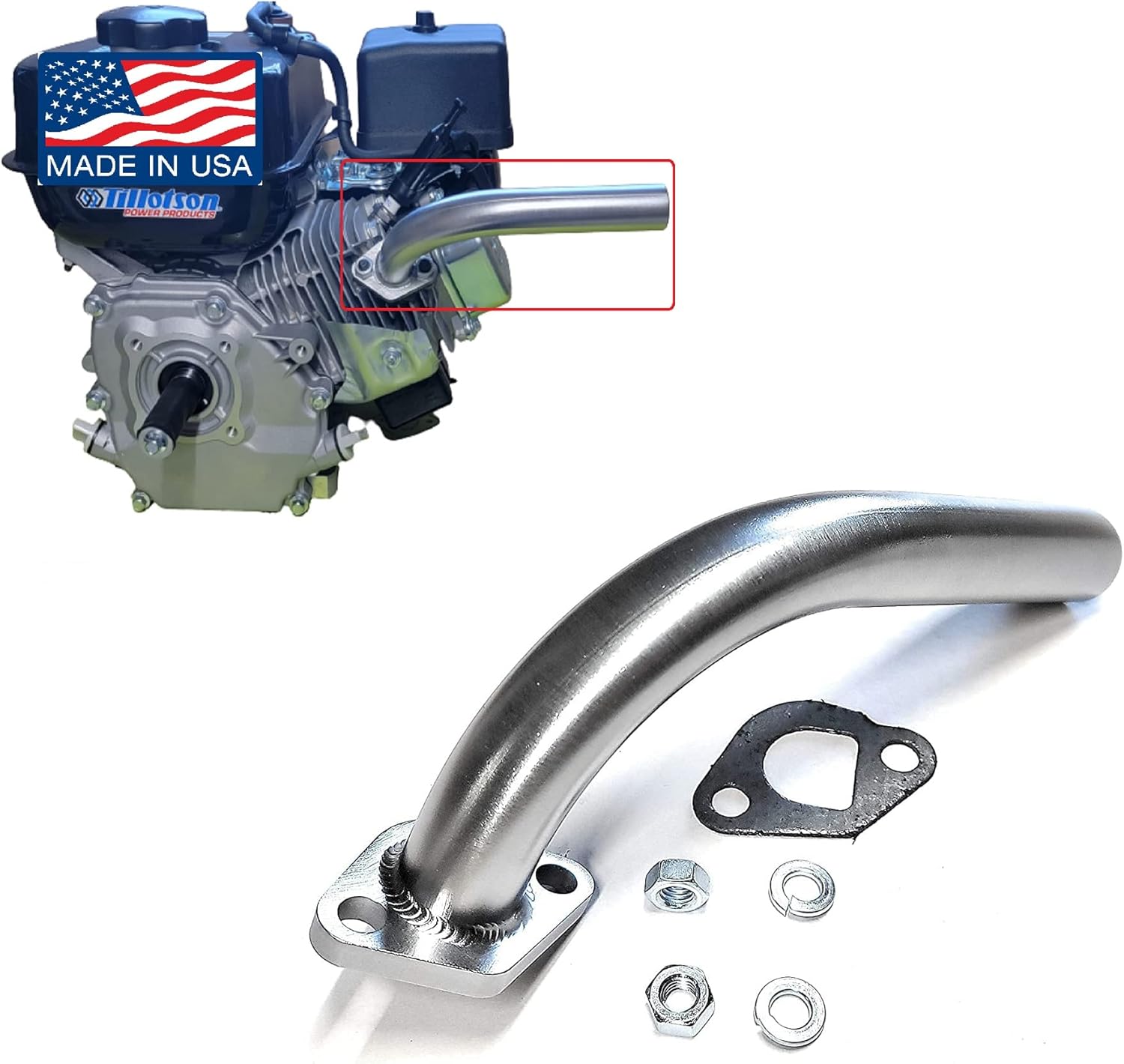 Amazon.com: Exhaust Pipe for Predator 212cc, Honda GX160, GX200. Go ...