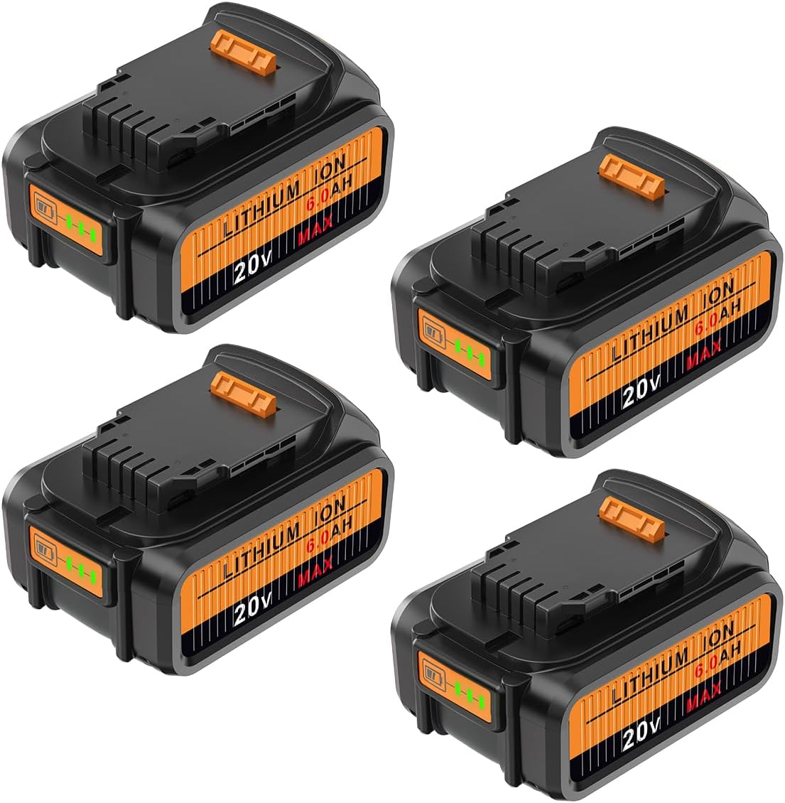 Amazon.com: Amitself 4Pack Replacement for Dewalt 20V Max Battery ...