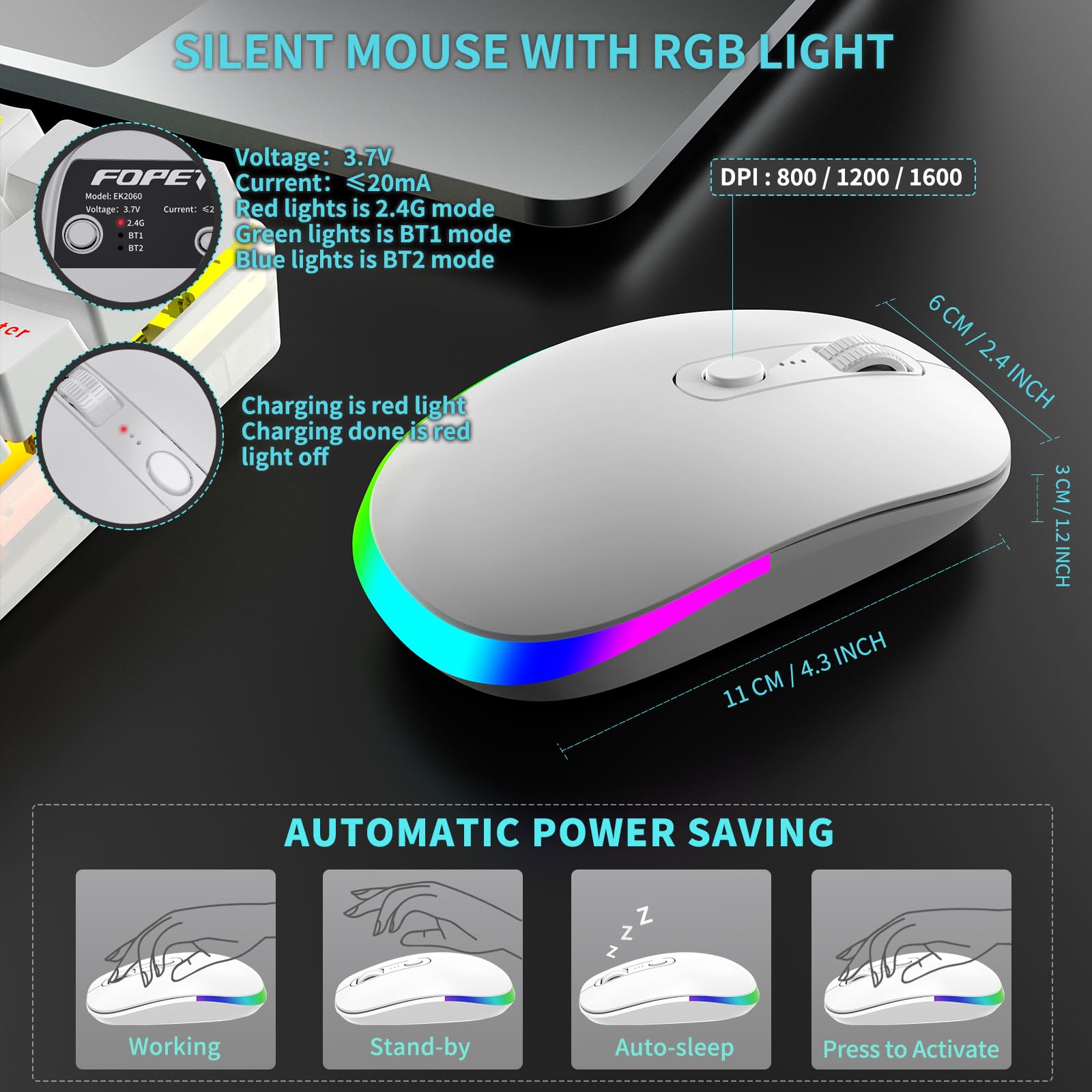 Snapklik.com : FOPETT Wireless Keyboard And Mouse Combo Rechargeable ...