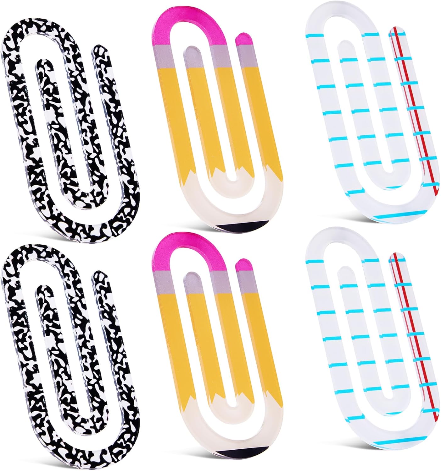 Amazon.com: 6 Pcs Jumbo Teacher Acrylic Paper Clips,3.94x1.89'',Clear ...