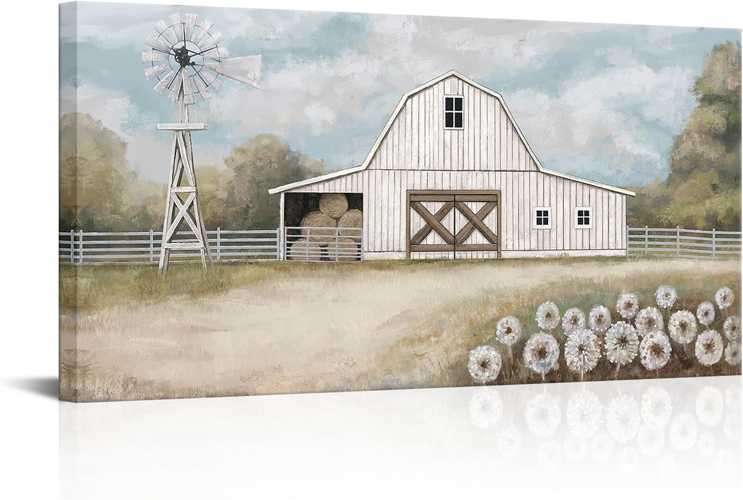 Amazon.com: Visual Art Decor Country Farmhouse Landscape Wall Pictures ...