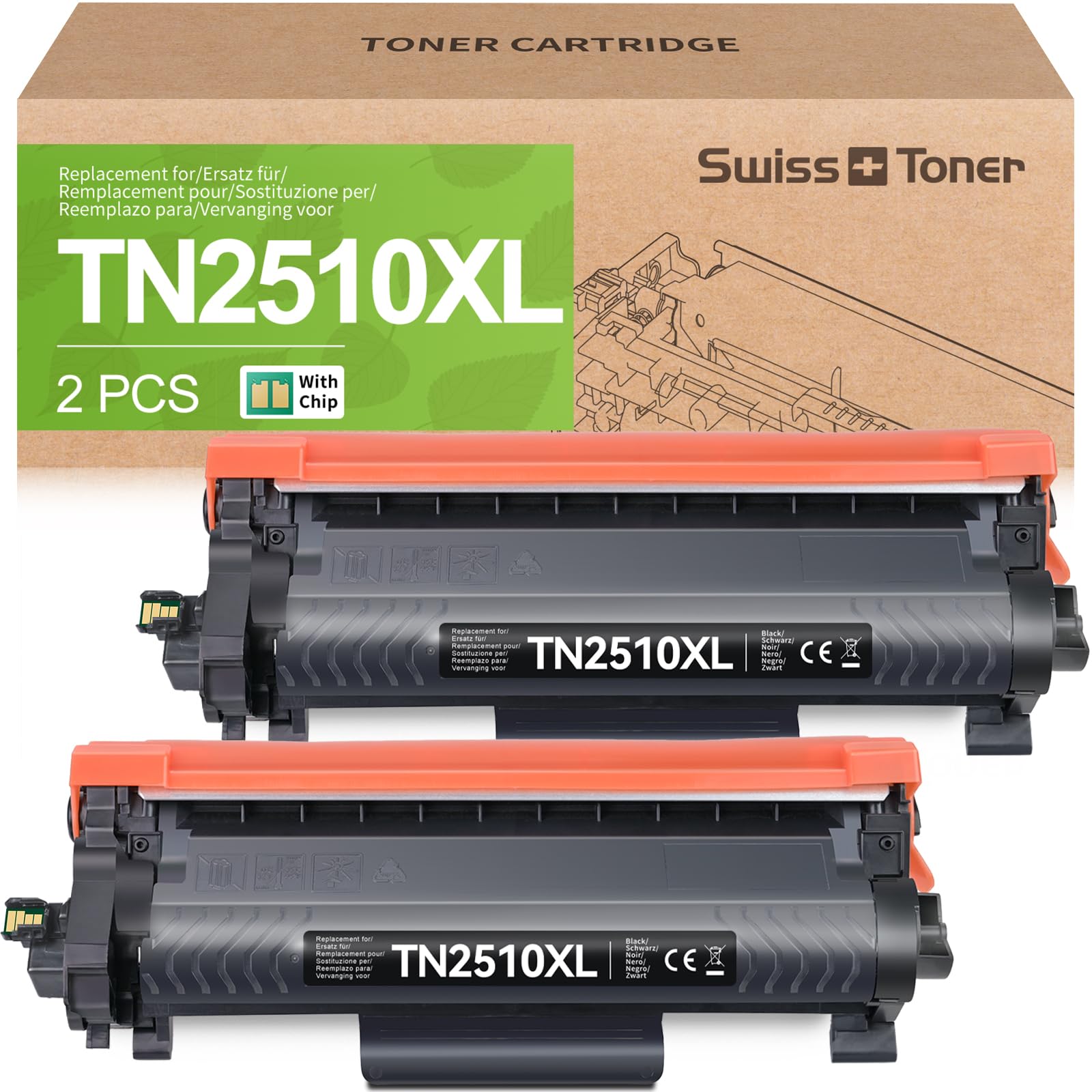 swiss toner TN2510XL Toner compatible avec Brother TN2510XL TN2510 pour ...
