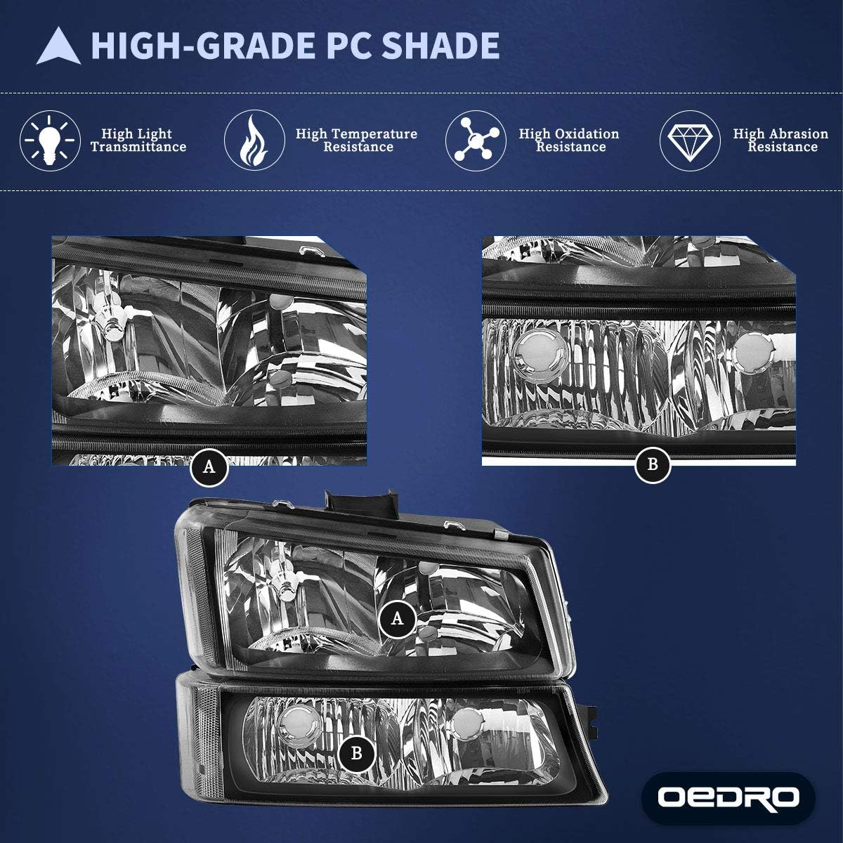 🔥 Crazy Deals OEDRO Headlight Assembly Compatible with 2003-2007 Chevy ...
