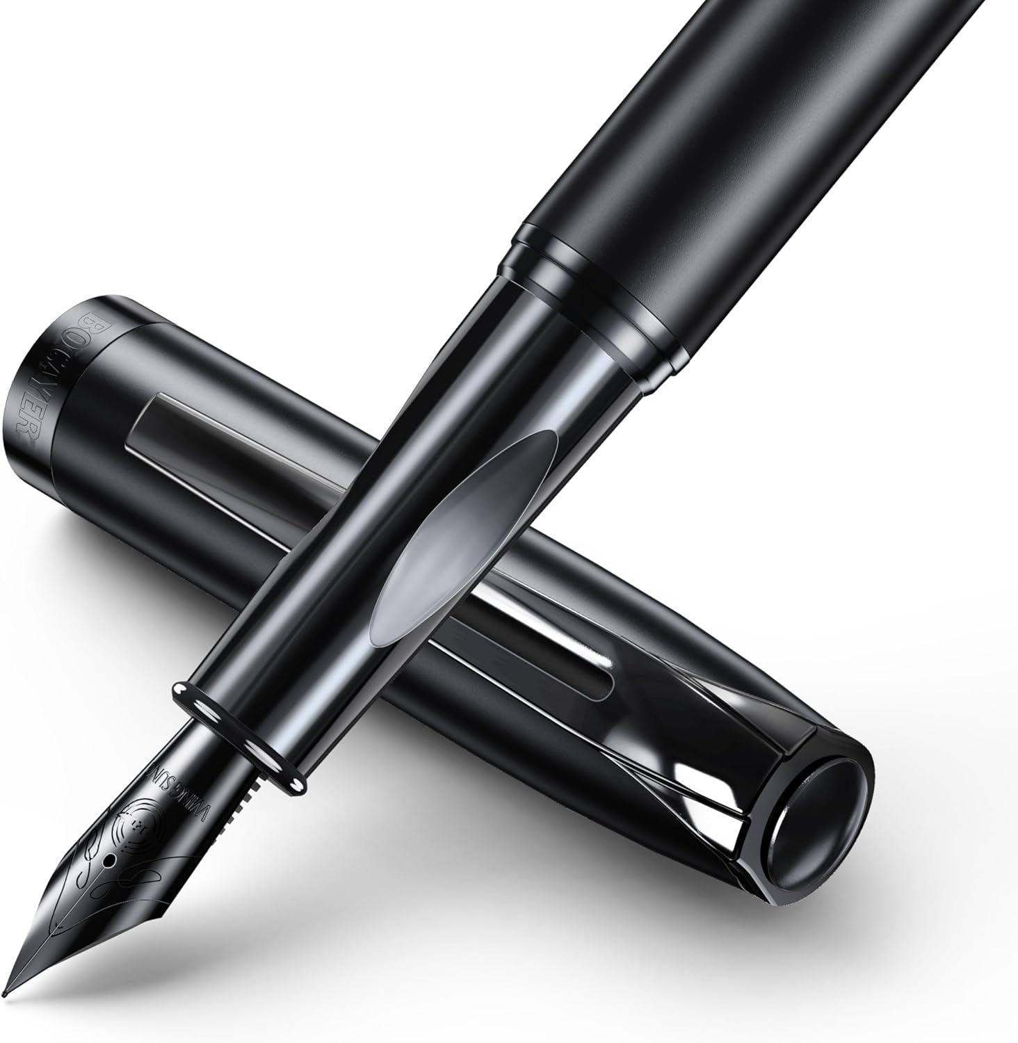 BOCIYER samurai Fountain Pen Set,Hand Polished Medium Titanium Tip ...