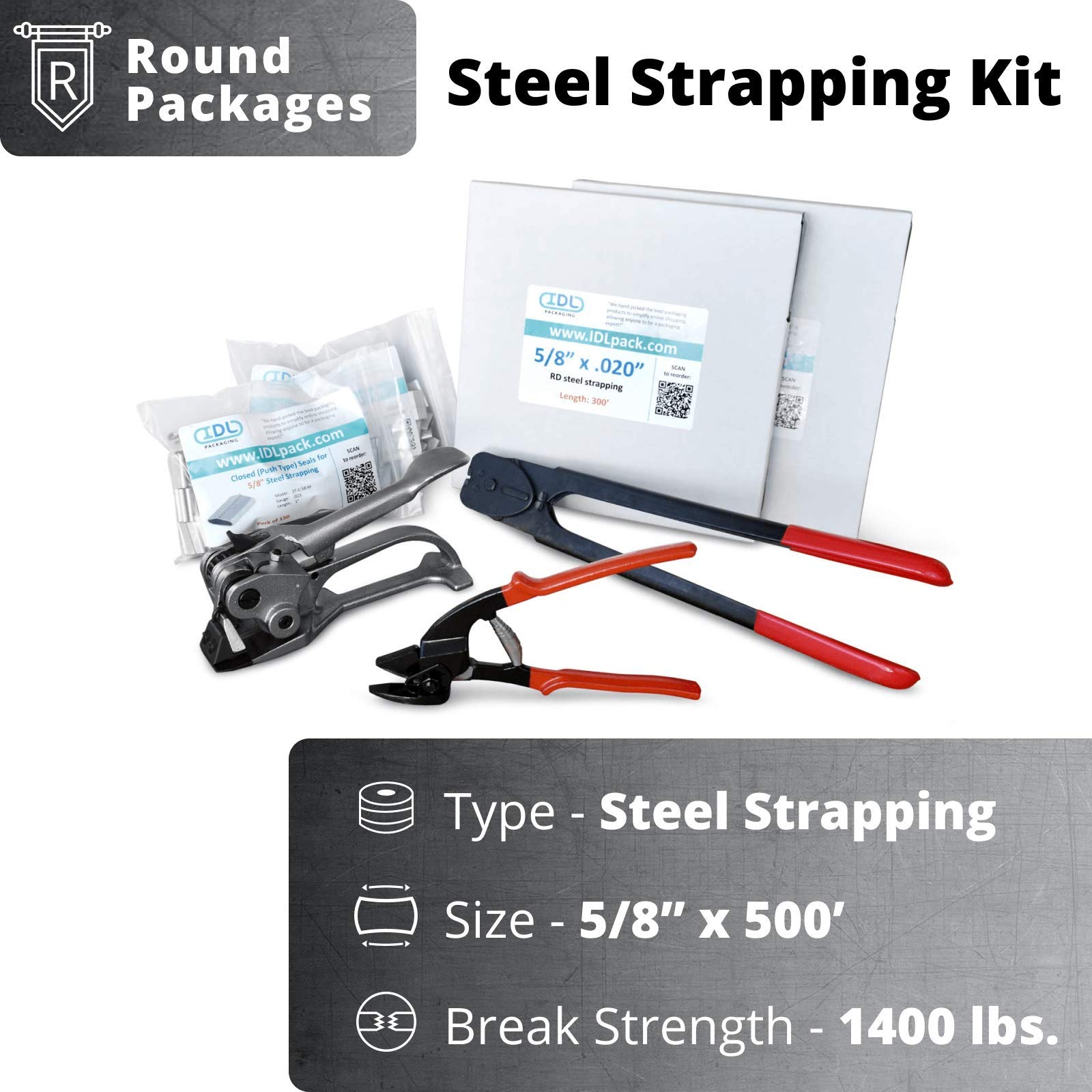 Snapklik.com : IDL Packaging Round Packages Strapping Kit For 5/8" X ...