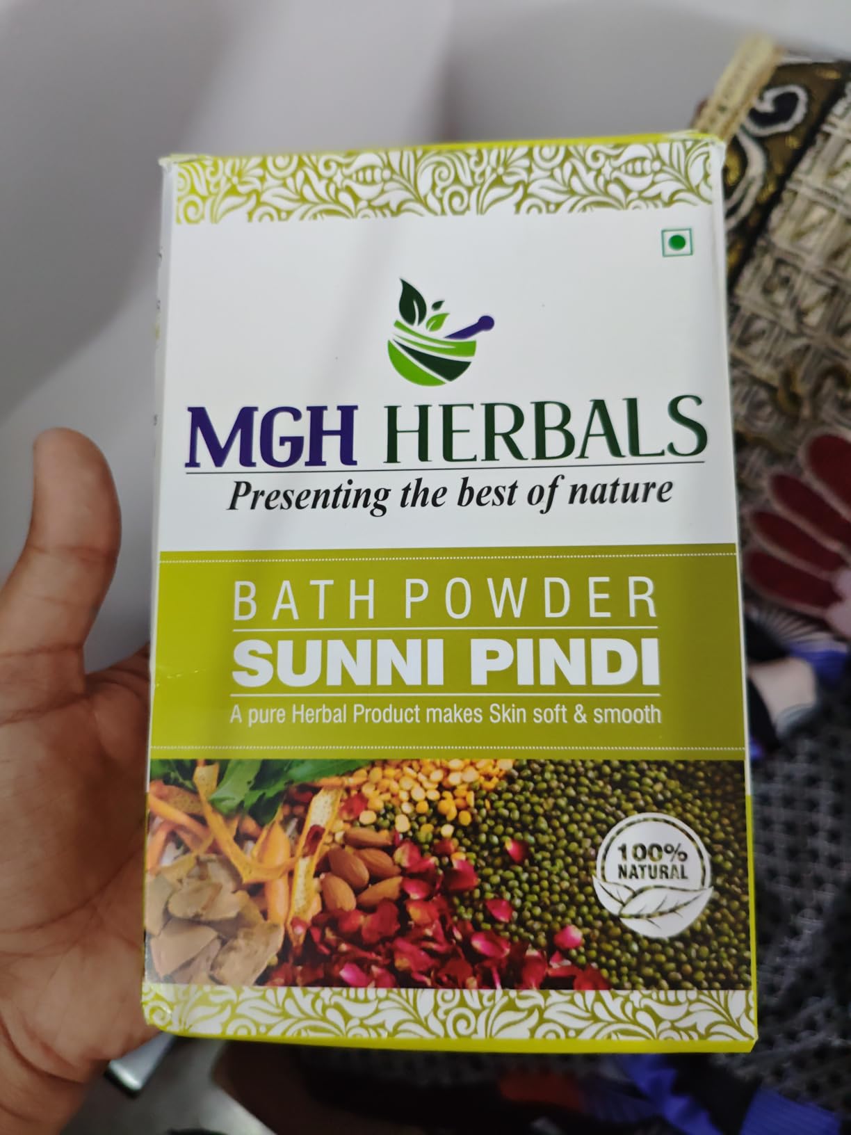 MGH Herbals Sunnipindi Nalangu Maavu Bath Powder For Skin & Tan Removal ...