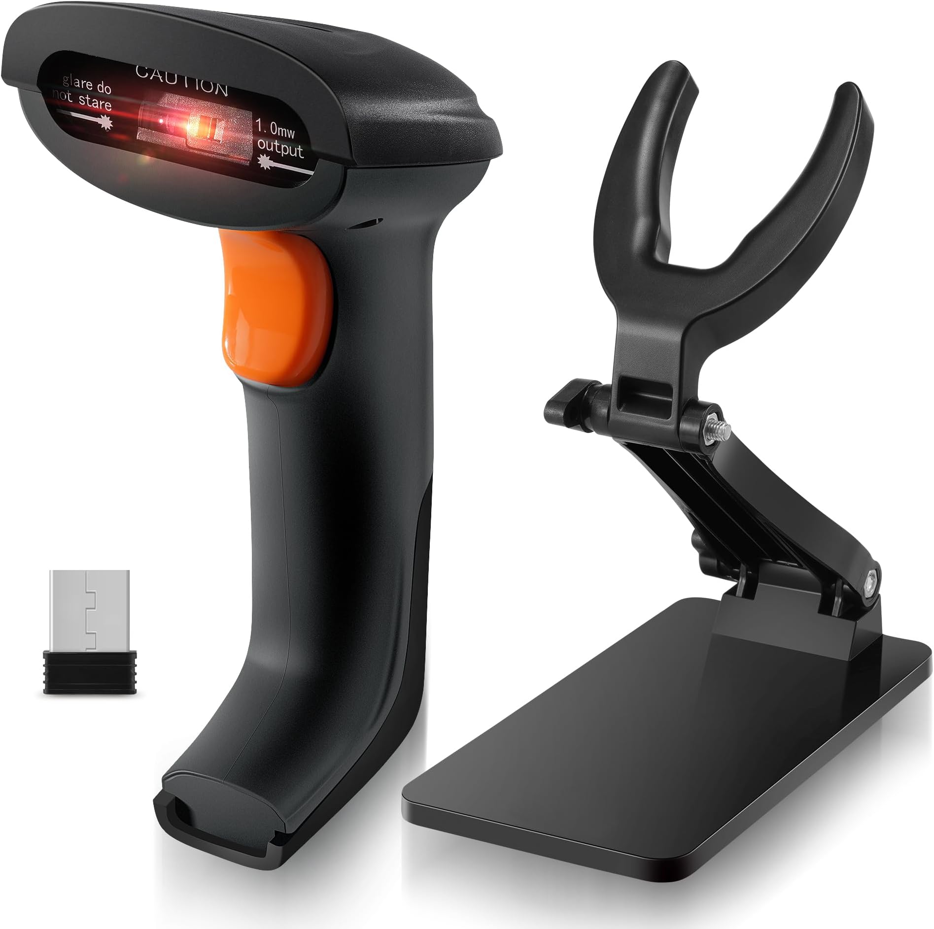 BEVA 2.4 GHz Barcode Scanner, 1D USB Barcodescanner 100m Reichweite ...