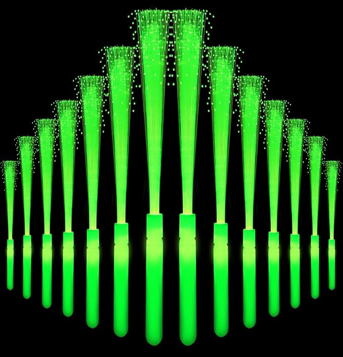 Amazon.com: NUDALA 36 Pack Green Glow Sticks Light Up Fiber Optic Stick ...
