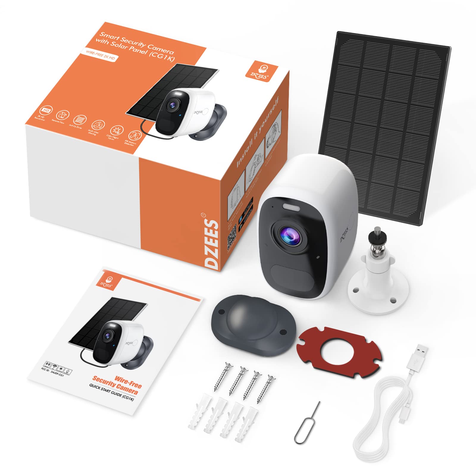 Dzees 4mp Solar Security Cameras Outdoor Wireless Wifi 2 5k ...