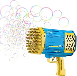 Amazon.com: Bubble Gun,Bubble Machine Gun 69 Hole with Colorful Light ...