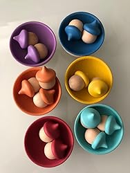 Amazon.com: Wooden Acorns Counting & Sorting Kit - Unfinished Wood Set ...