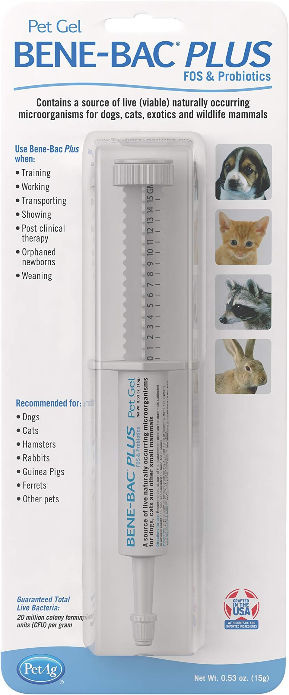 PetAg Bene-Bac Plus Pet Gel - FOS & Probiotics Gel Supplement with ...
