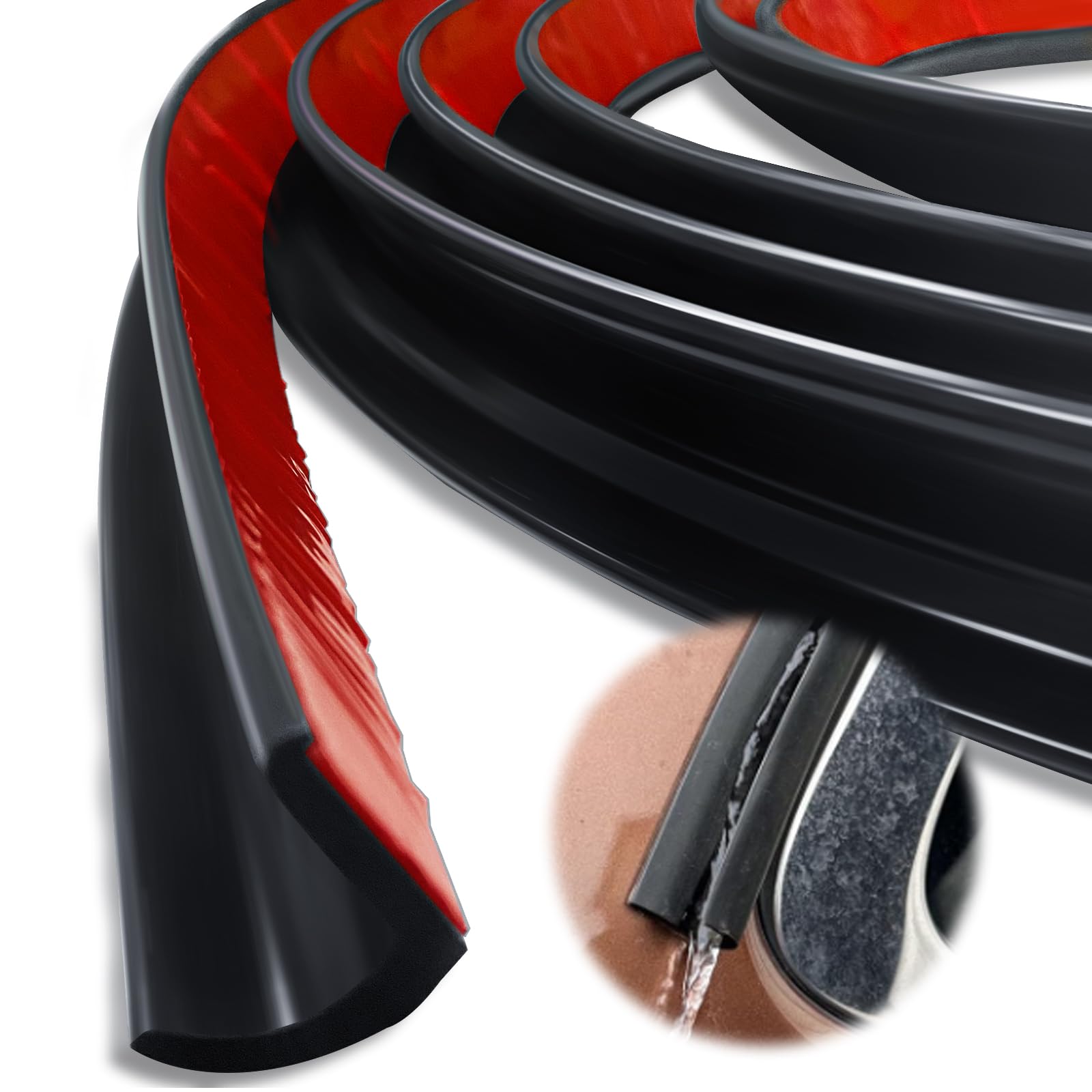 J Shape RV Rain Gutter, 5M/16.4Ft Rain Gutter Self Adhesive, PVC ...