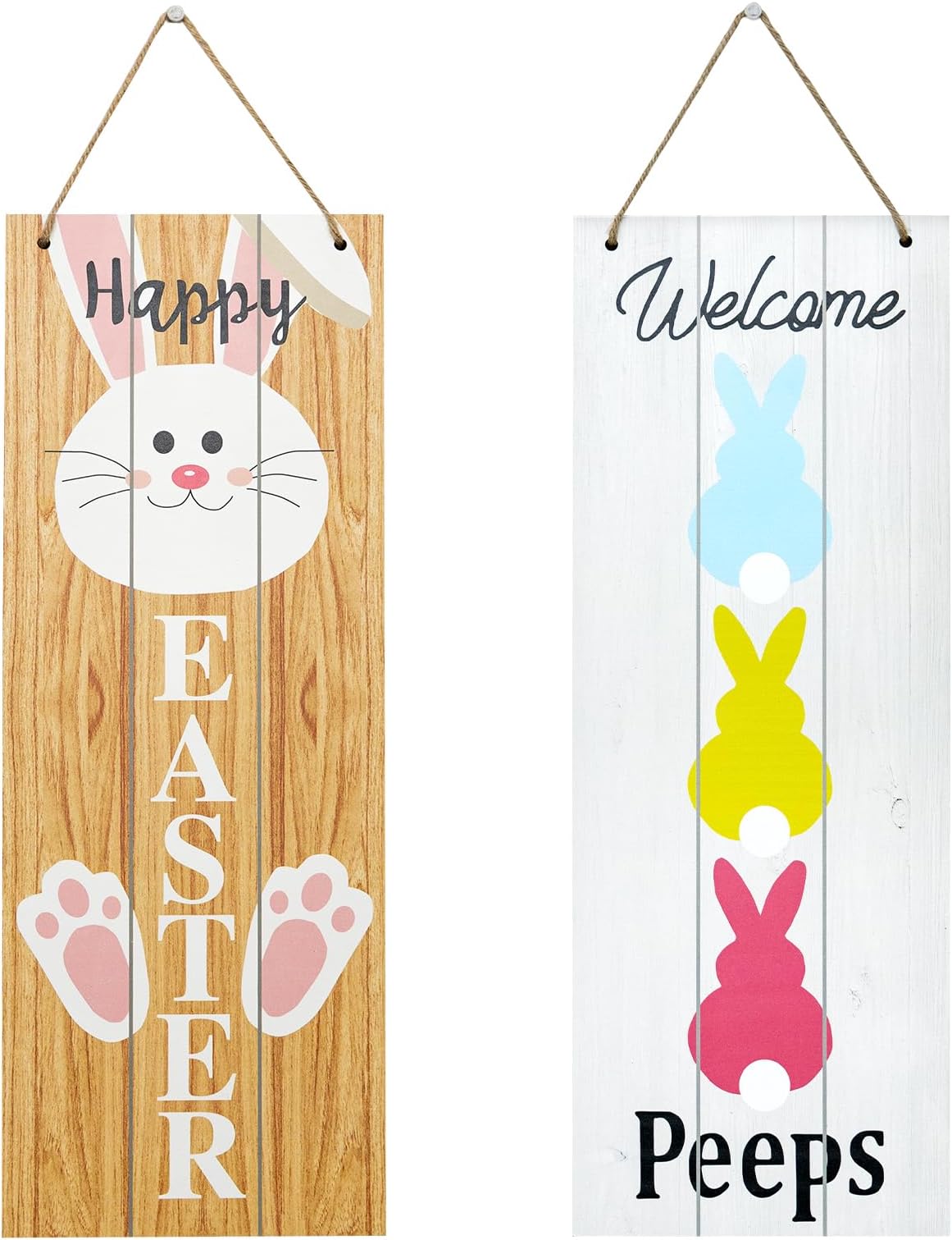 Amazon.com : Gift Boutique Spring Easter Welcome Sign Set of 2 for ...