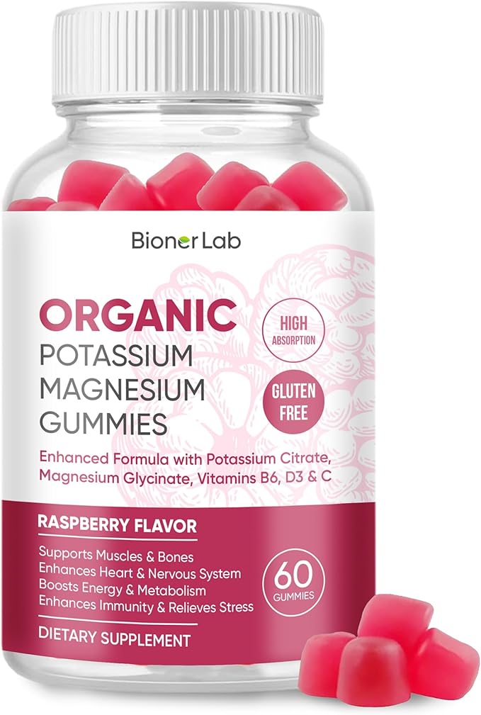 Amazon.com: BionerLab Potassium Magnesium Gummies with Vitamin D3 B6 C ...