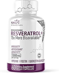 Amazon.com: Nutri Resveratrol 1000mg Organic Piperine -15x More ...