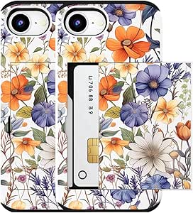 Amazon.com: MUQR Compatible for iPhone 16e Case with Card Holder Cute - Kawaii Design Military ...
