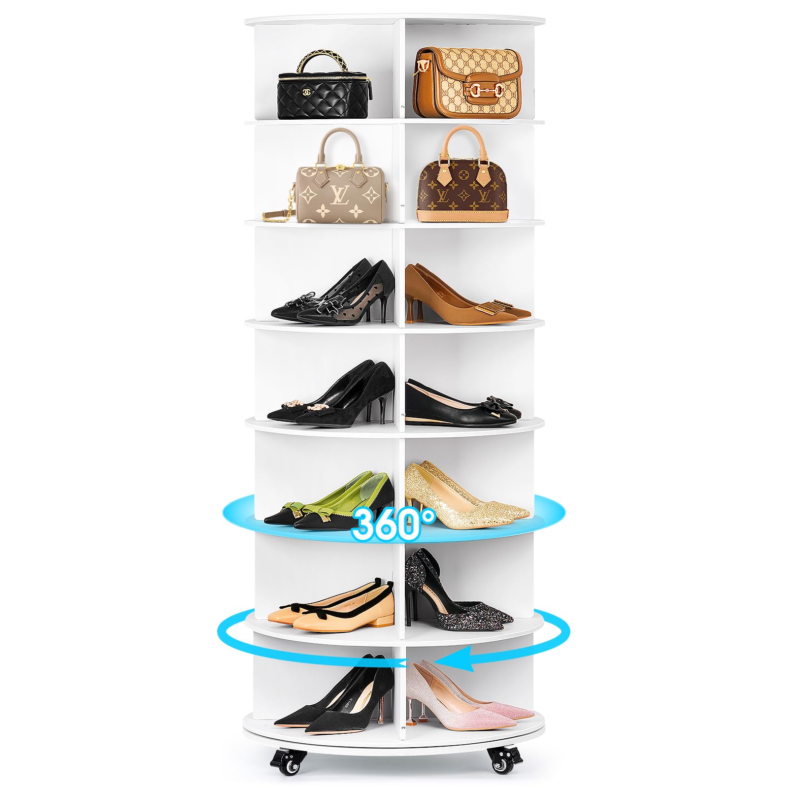 Amazon.com: ABTOR 7 Tier 360° Rotating Shoe Rack Tower, Spinning Shoe ...