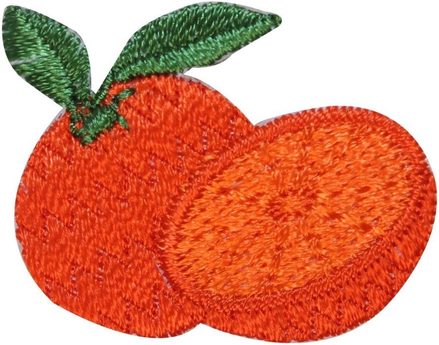 Amazon.com: Orange Slice Round Patch Fresh Cut Citrus Embroidered Iron ...