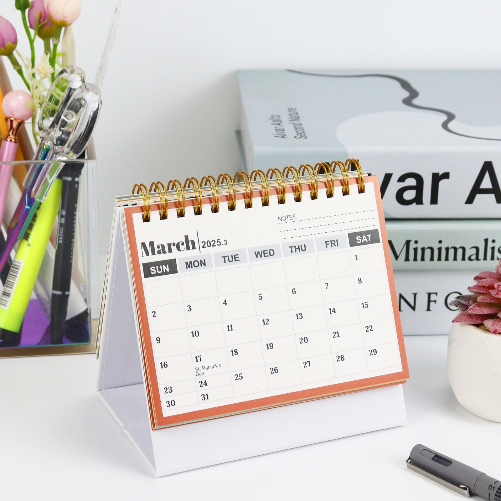 Snapklik.com : Koqye Small Desktop Calendar 2024-2025,Standing Flip ...