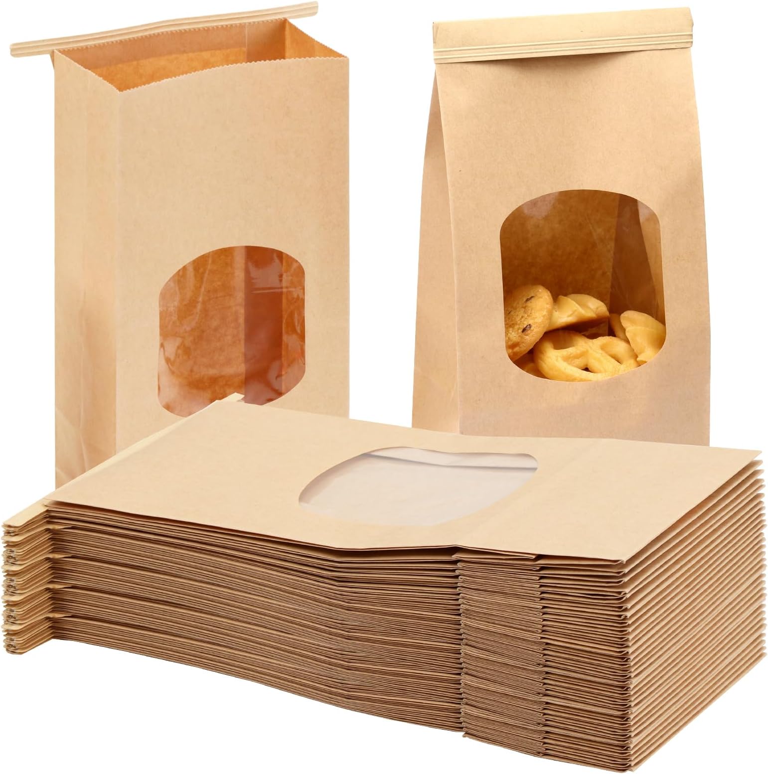 Amazon.com: 50 PCS Cookie Bags with Seal, Kraft Brown Paper Bags with ...