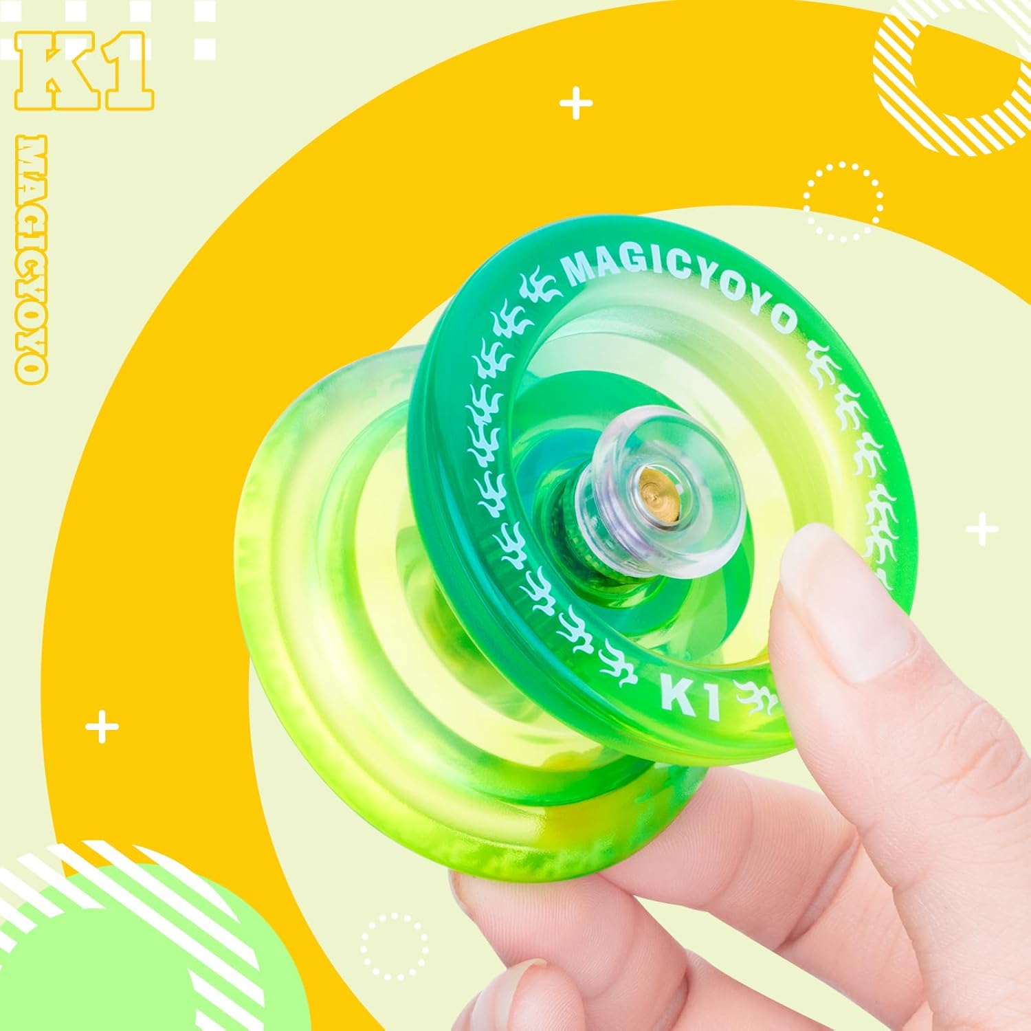 MAGICYOYO Responsive Yoyo profesional, plástico Yoyo K1 verde amarillo ...