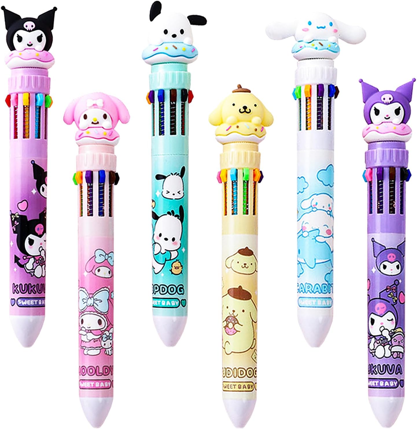 Amazon.com : Hello Kitty 0.7mm 6-Color Multicolor Ballpoint Pen w/Hello ...