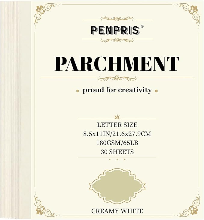 Amazon.com: 30 Sheets Parchment Paper - Creamy White 8.5” x 11” Letter ...